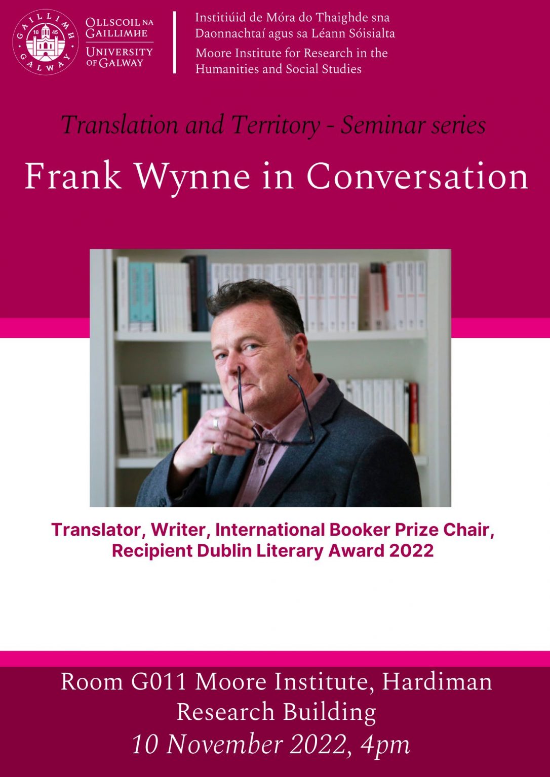 Translation and Territory – Seminar series: Frank Wynne in Conversation ...